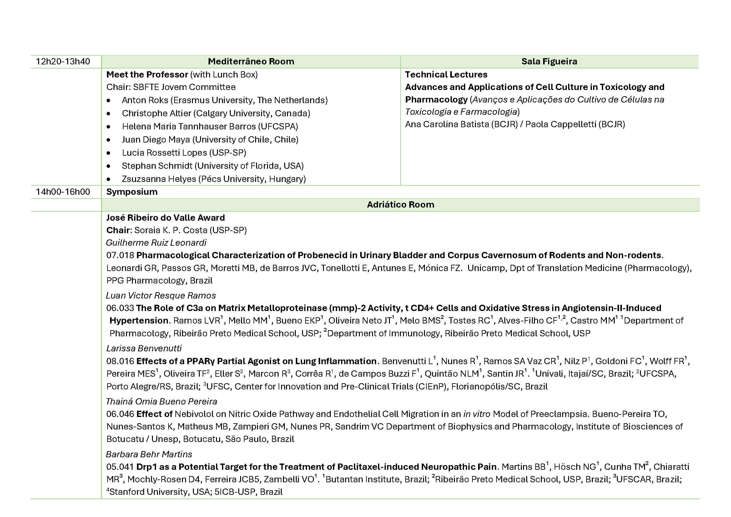 Scientific Program - Congresso SBFTE